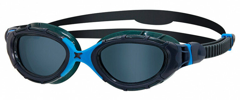 Очки для плавания ZOGGS Predator Flex, Smoke/Navy черный/синий (GYBLTSM) (Small, черный/синий (GYBLTSM))