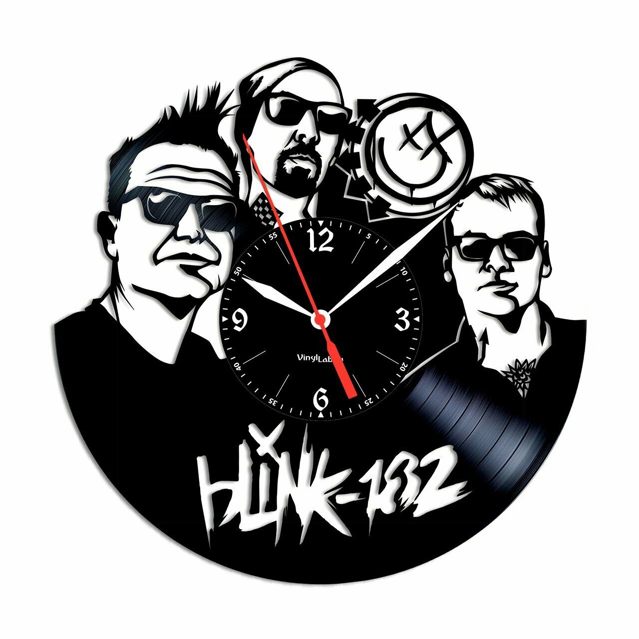 Часы из виниловой пластинки (c) VinylLab Blink 182, диаметр 30 см