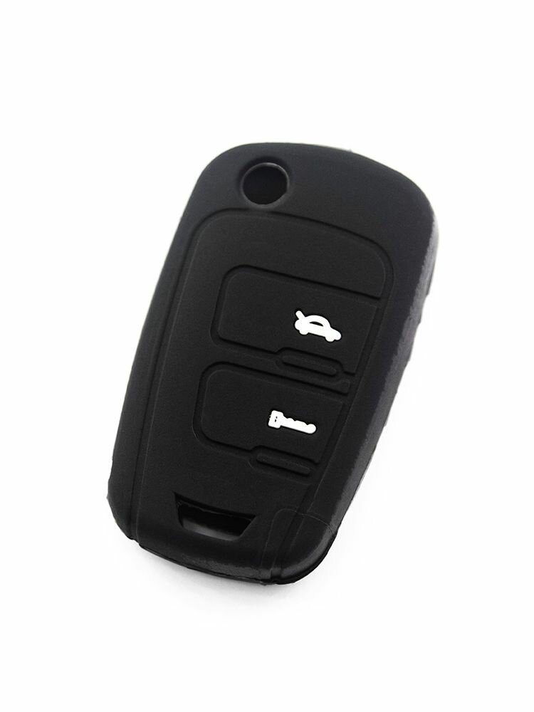 Чехол для ключа Chevrolet, 2 кнопки, Черный