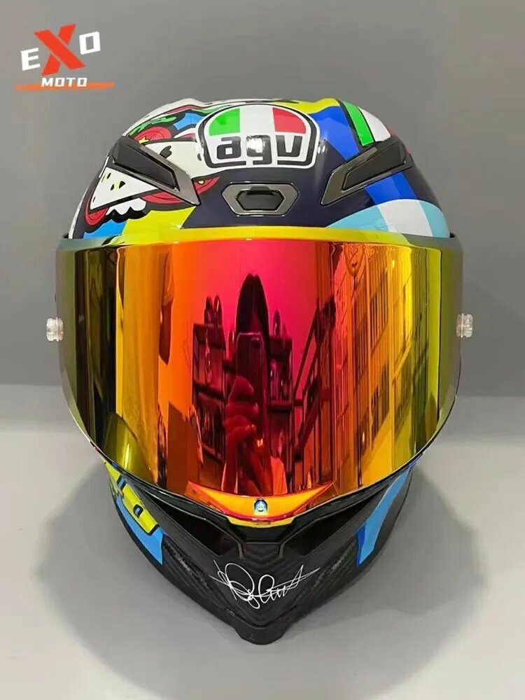 AGV Мотошлем, цвет: желтый, красный, размер: L