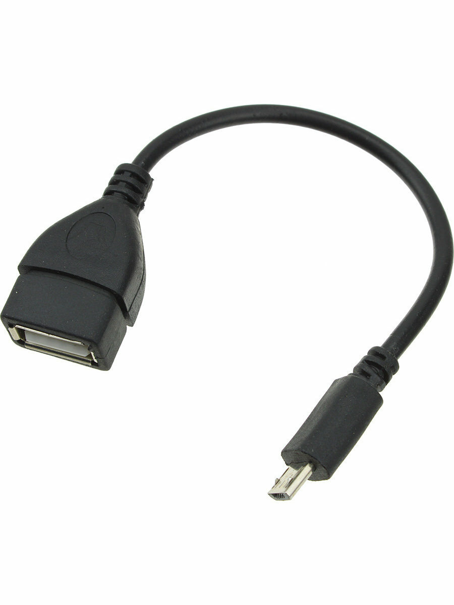 Переходник USB(G)-Micro-USB B Android, гибкий OTG, черный
