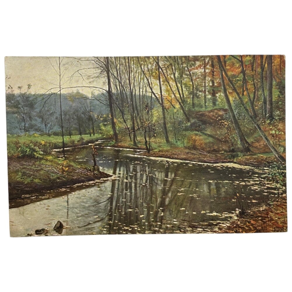 Почтовая открытка "Осеннее утро в долине Изар" 1910-1918 гг. Германская Империя