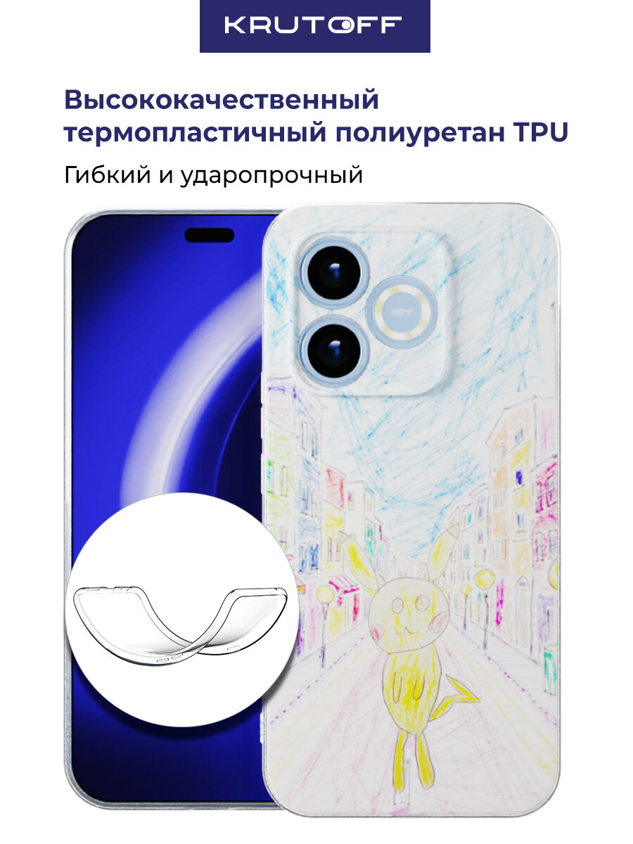 Чехол-накладка Krutoff Clear Case Покемон для Honor 600 Lite