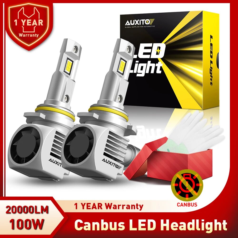 AUXITO 2 шт. LED фары 100 Вт 9006/HB4 6000K Canbus
