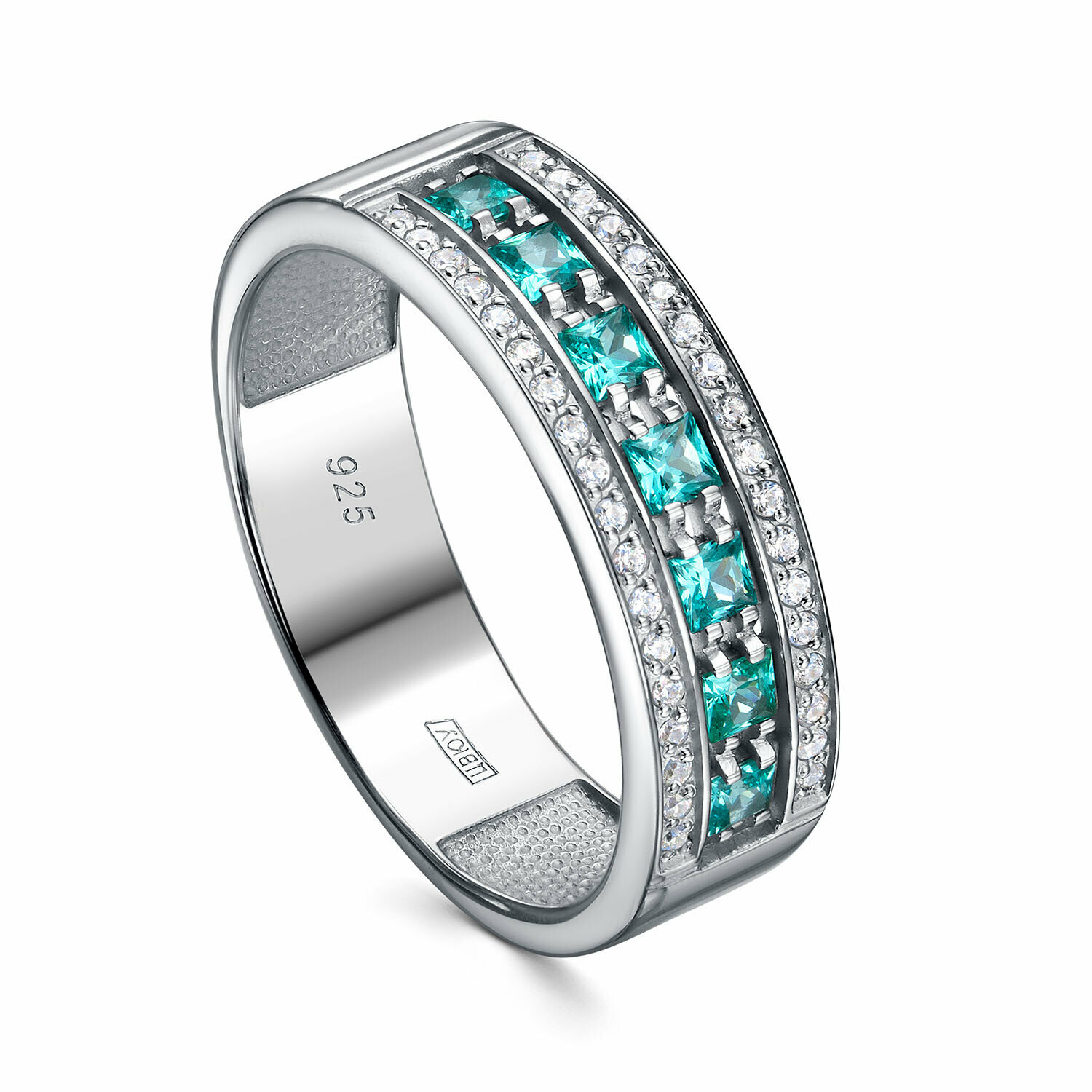Кольцо широкое KABAROVSKY, серебро, 925 проба, родирование, Swarovski Zirconia