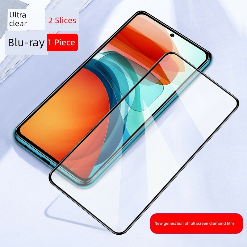 Защитное стекло с полным покрытием для Redmi Note 10 Pro - Ультра-прозрачное 2 шт. + Защита от синего света 1 шт,