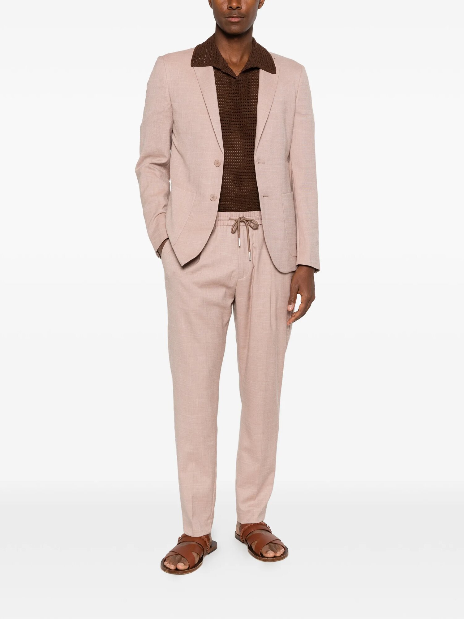 Брюки Antony Morato Drawstring tapered trousers, размер 46, brown — фото 1