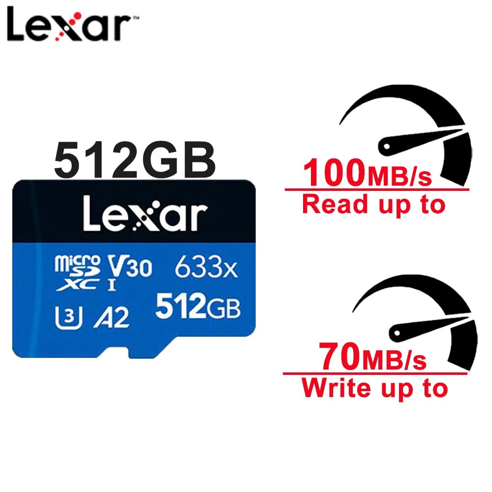 Lexar 512GB MicroSDXC 633x A2 карта памяти