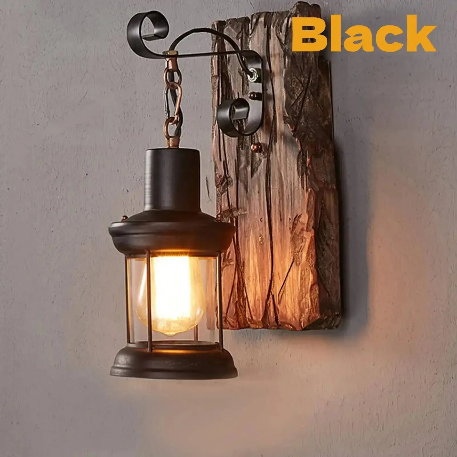 Деревянный настенный светильник JOYINLED в стиле индустриал no bulb