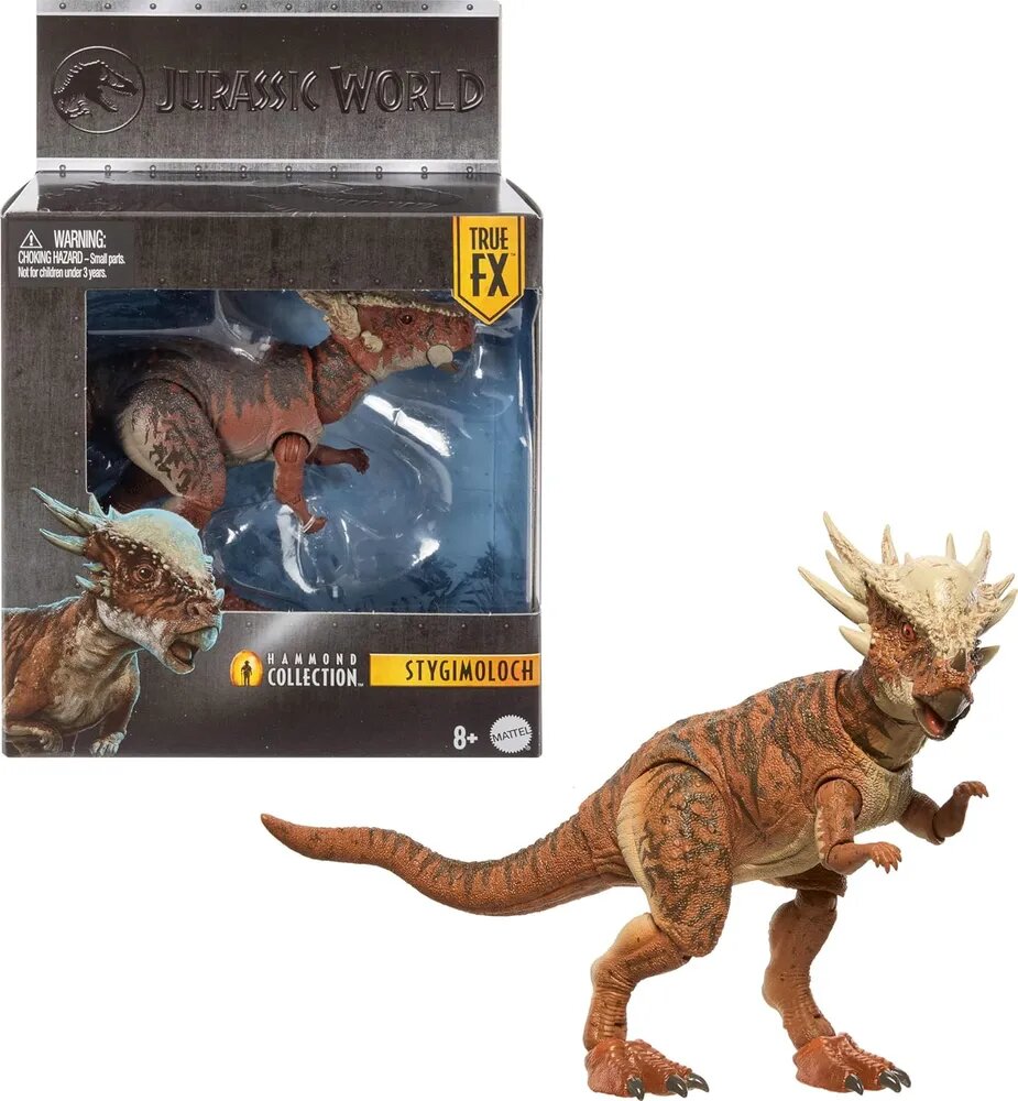 Игрушечная фигурка динозавра из коллекции Mattel Jurassic World Hammond Collection, Стигимолох, Премиальный дизайн, стеклянные глаза и 14 точек сочленения