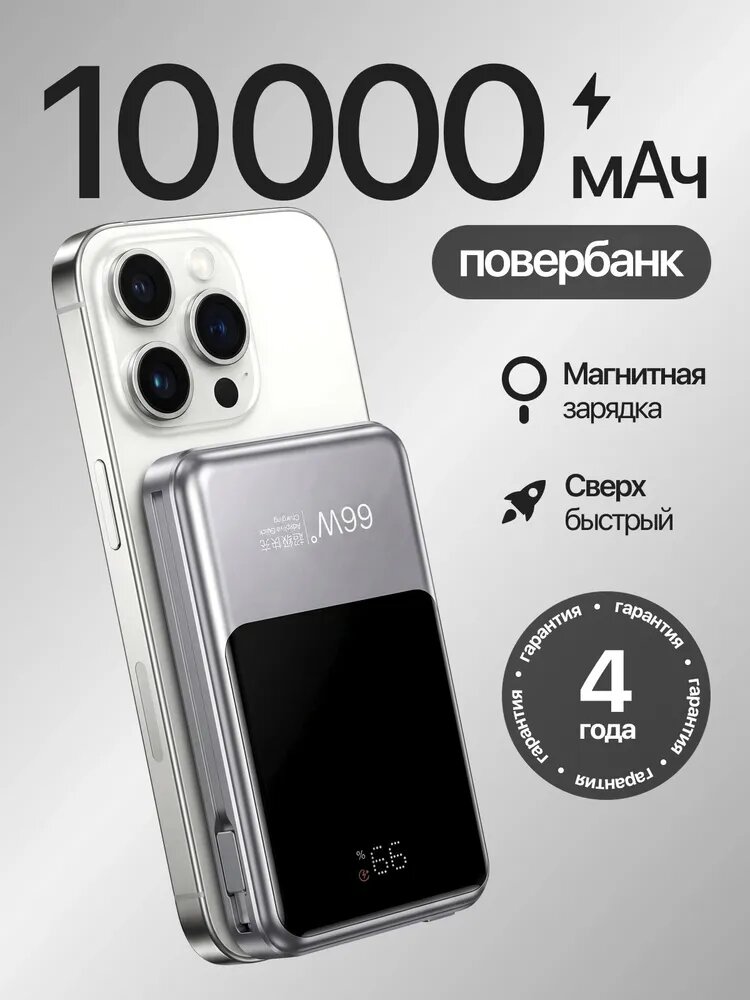 Внешний аккумулятор портативный повербанк powerbank 10000 mAh, quick charge