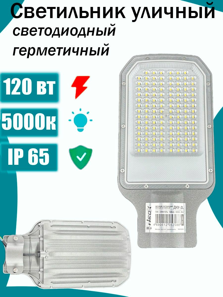 Светильник уличный светодиодный ДКУ-02 120Вт 230В 5000К IP65 IN HOME
