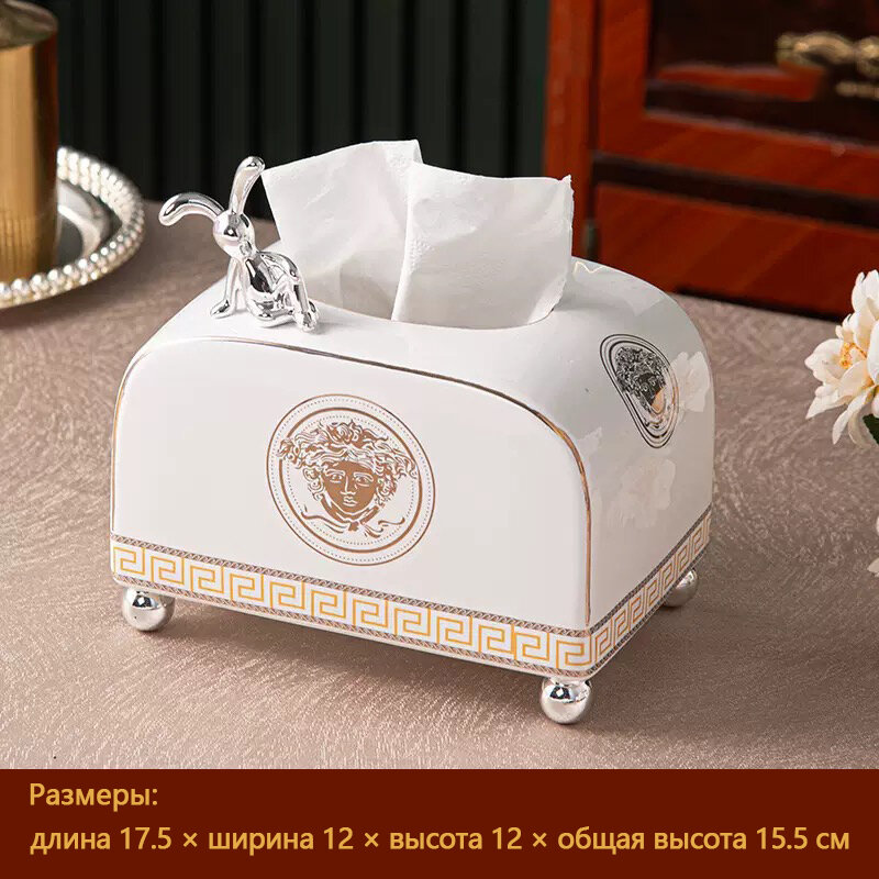 Салфетница, костяной фарфор, цвет слоновая кость/белый, комплект 1 шт