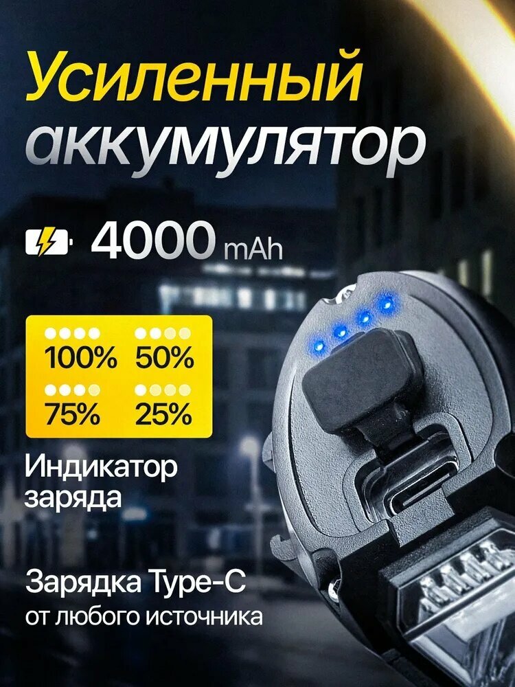 Фонарь на велосипед，Ночной велосипедный фонарь с USB-зарядкой водонепроницаемый — фото 1