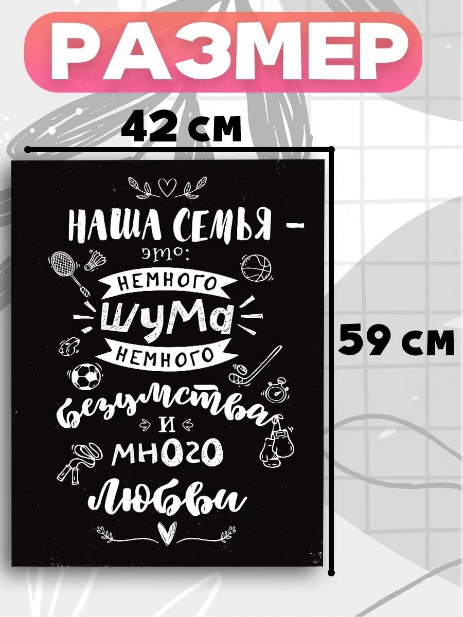Постер на стену Правила дома , плакат 1шт, А2 размер. — фото 1