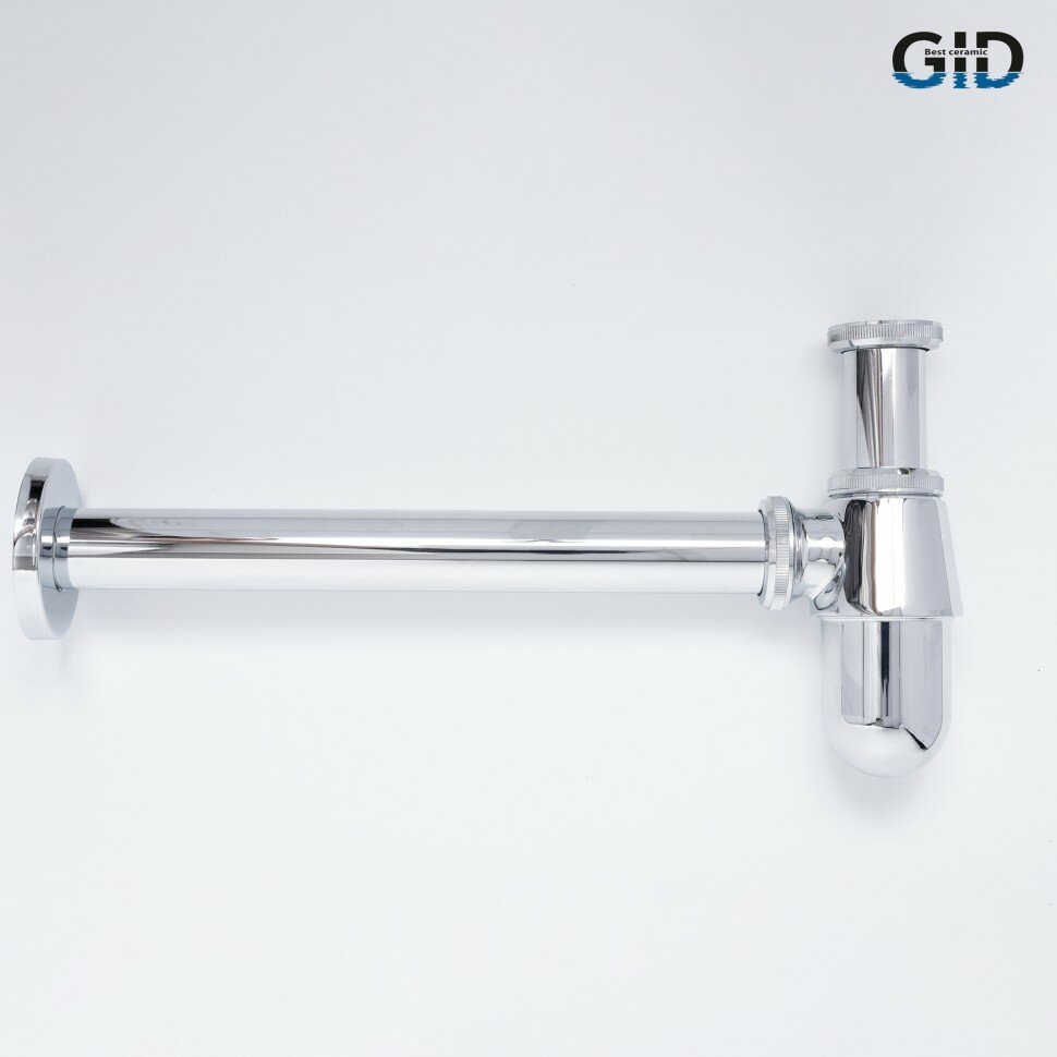 Сифон Gid-ceramic Minucia G-56CH, для раковины, латунь, хром