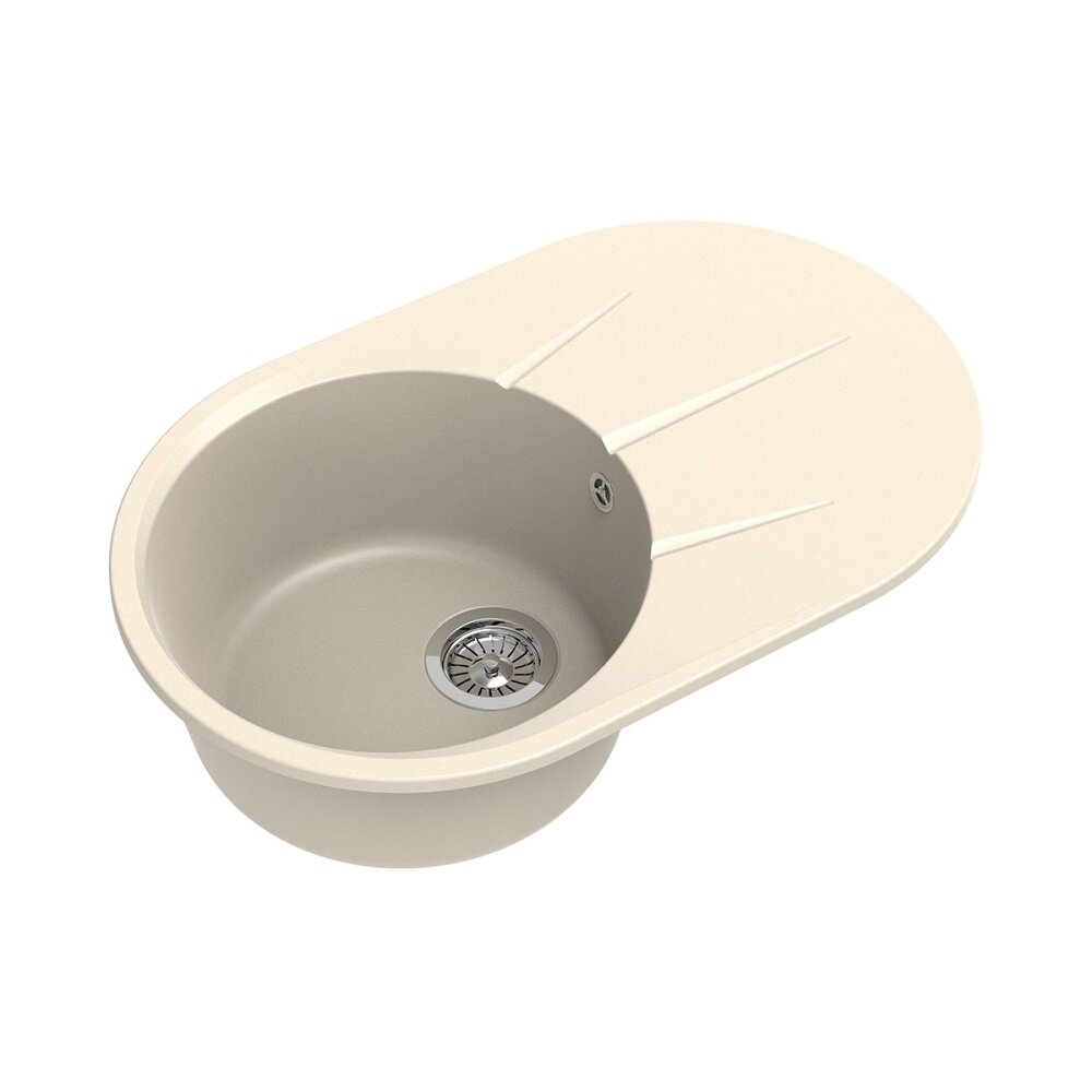 Мойка кухонная Ewigstein Rund 50F 1-чаша+крыло 750*480 EW-R-50F крем