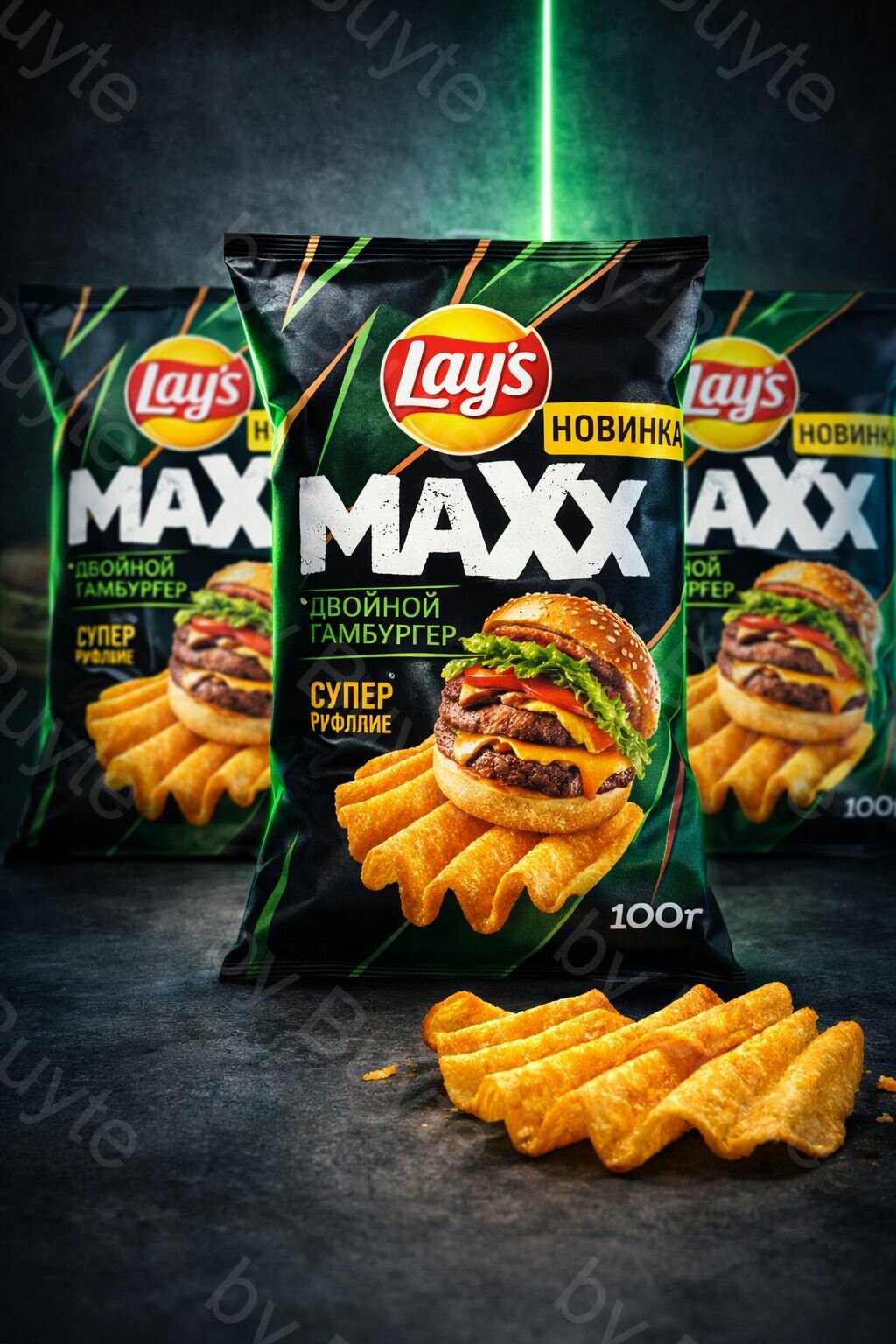 Чипсы картофельные LAY'S/ Лейс Махх Двойной гамбургер, 3 по 100г