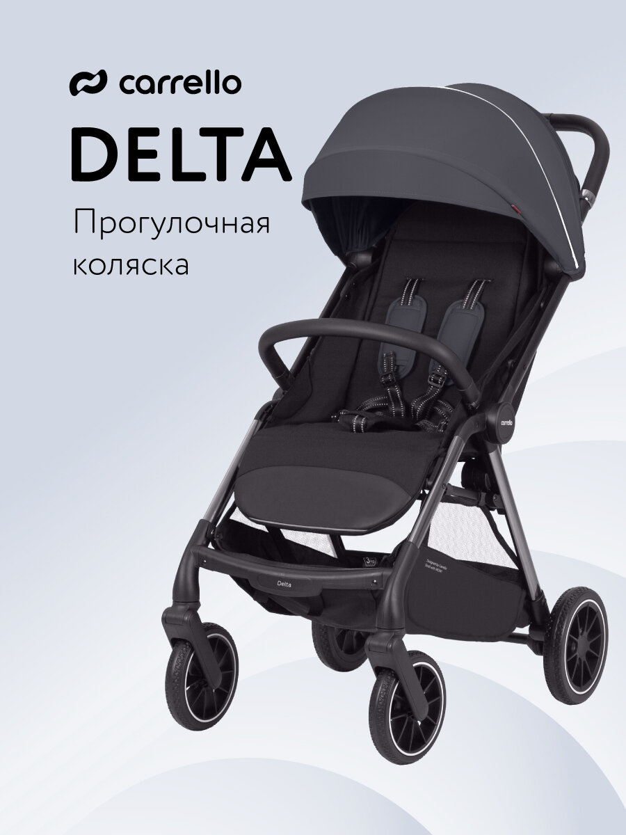 Коляска прогулочная CARRELLO Delta, всесезонная, серая