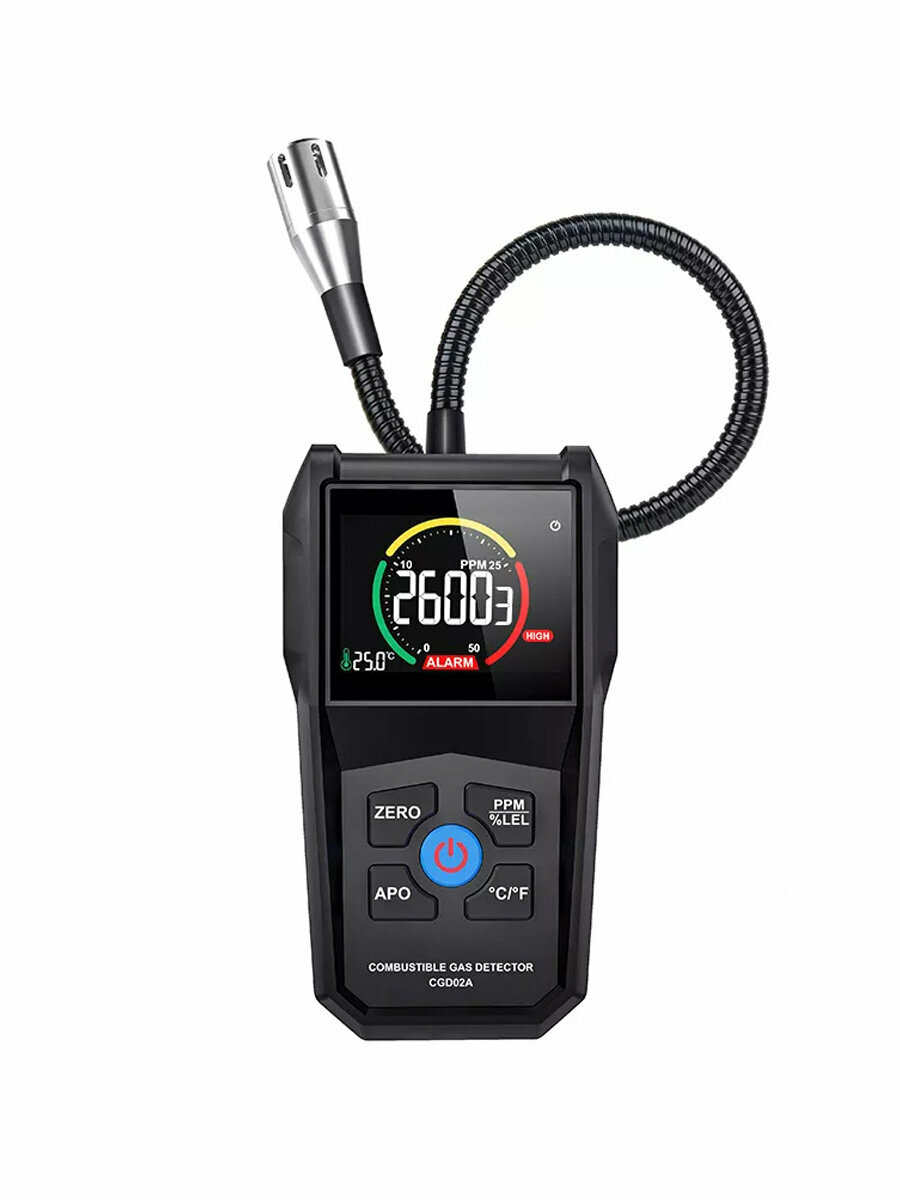 RichMeters RM069 Детектор горючих газов, LCD дисплей, 3 батарейки AAA