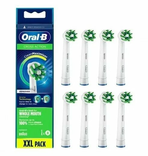 Насадка для зубной щетки Oral-B CrossAction EB50RB-8 White (8 шт. в упаковке)