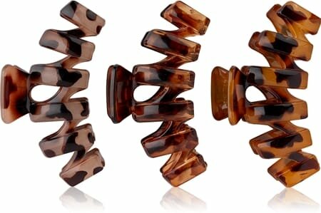Заколка для волос Brushworks Tortoiseshell Claw Clips, черепаховыи, 3 шт