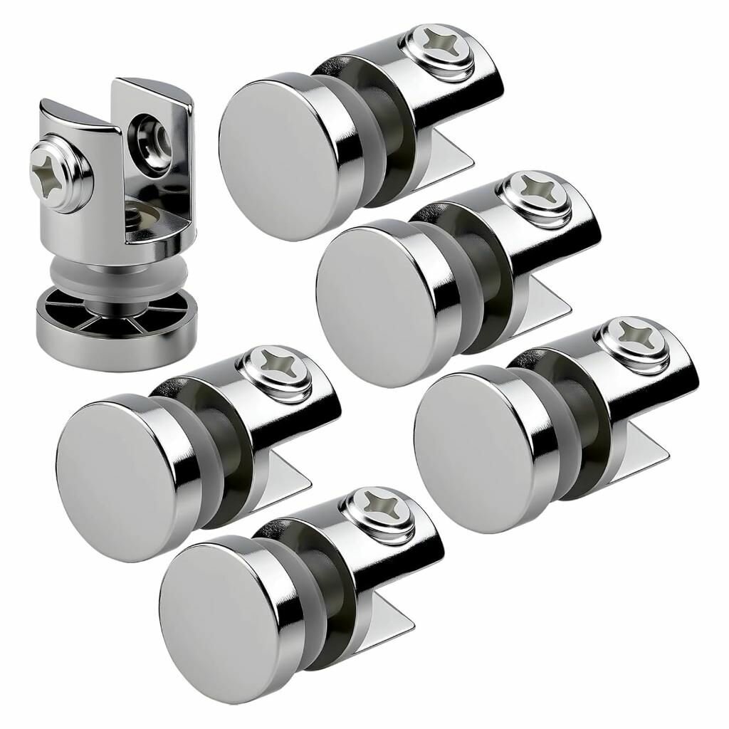 Стеклянные крепления 6 шт. для полок и перегородок 5–10 мм, регулируемые зажимы для витрин и стекла