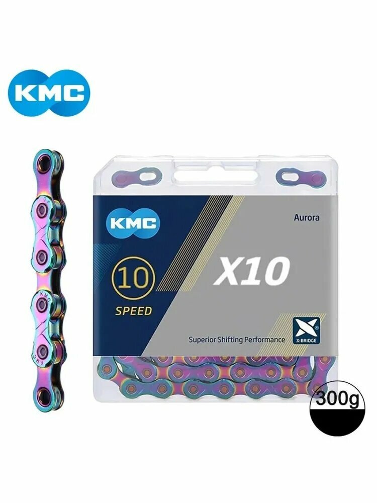 KMC X10 X11 X12 набор радужных цепей 10-11-12 скор. для горных и шоссейных велосипедов