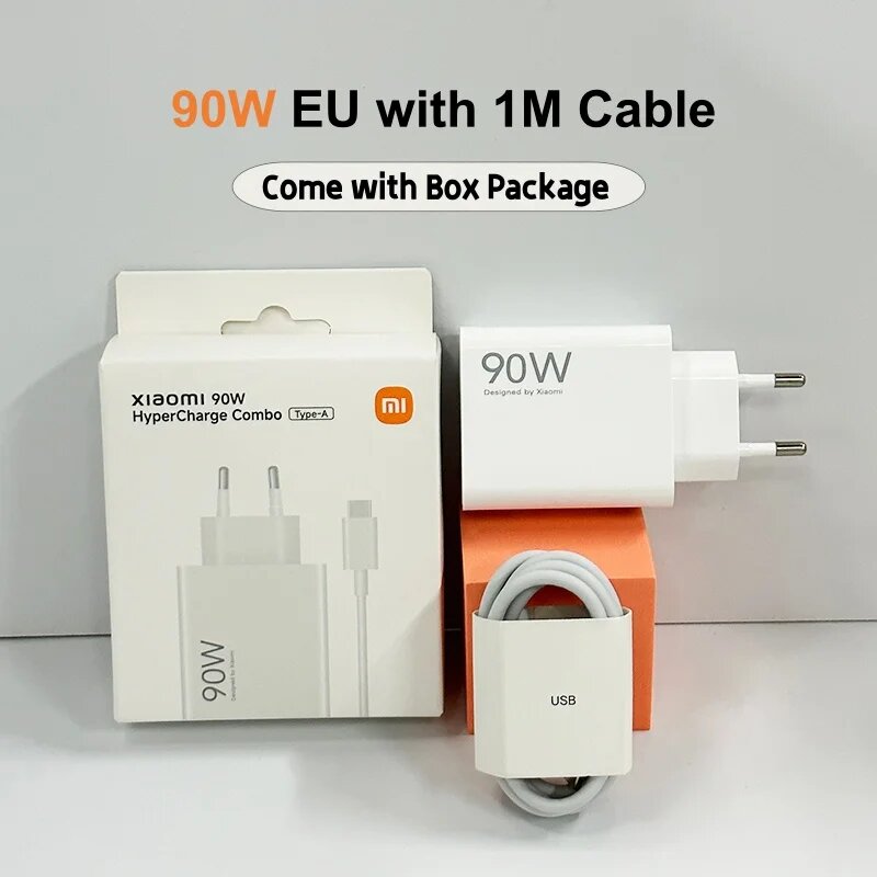 Оригинальное Зарядное Устройство Xiaomi 90W 45W Turbo Fast Charge С Адаптером EU И 90W EU with 1M