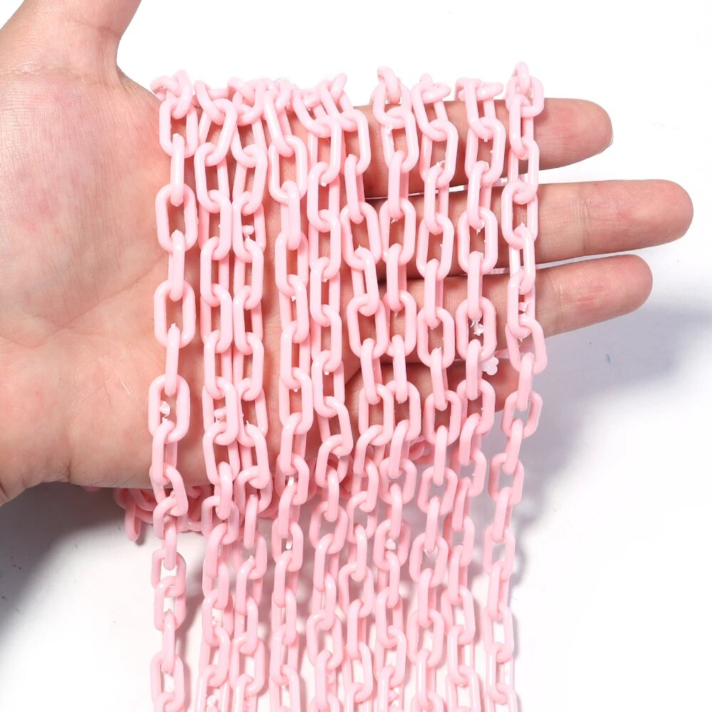 Розовая акриловая цепочка 50 см, Color: Pink