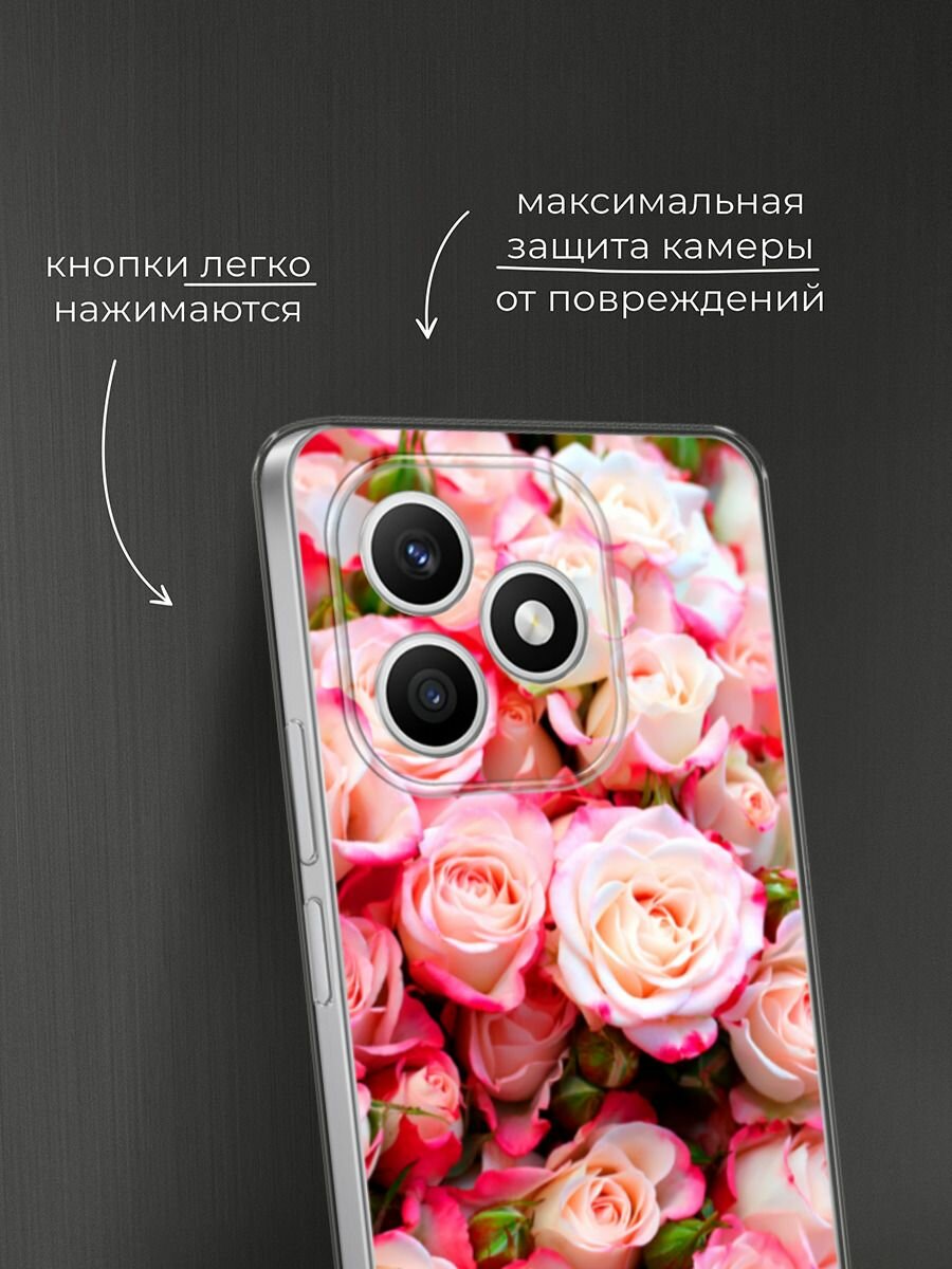 Силиконовый чехол на Honor X8d / Хонор X8d с принтом Много роз — фото 1