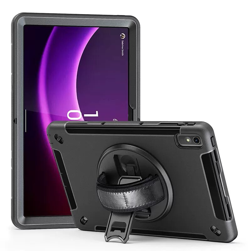 Антиударный чехол для планшета Lenovo XiaoXin Pad Plus 2023 11,5 дюйма, черный с вращающейся подставкой