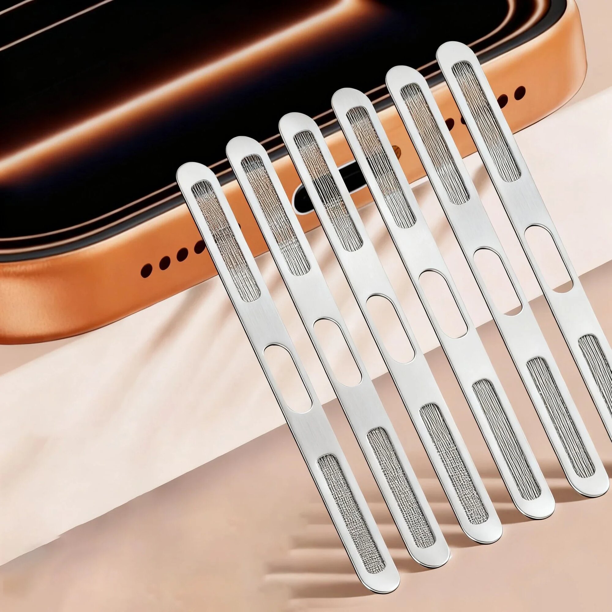 Сетка пылезащитная для iPhone 17 Pro Max, 6 шт, серебро
