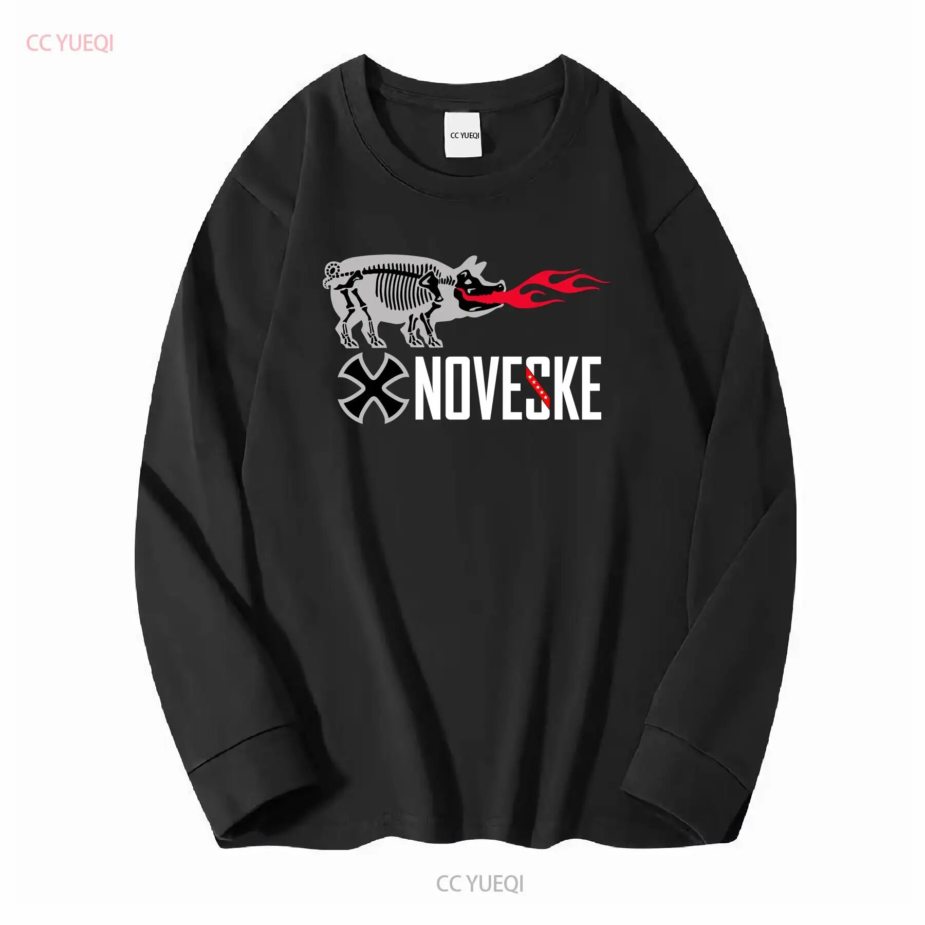 Мужская футболка NOVESKE черная, размер M, длинный рукав