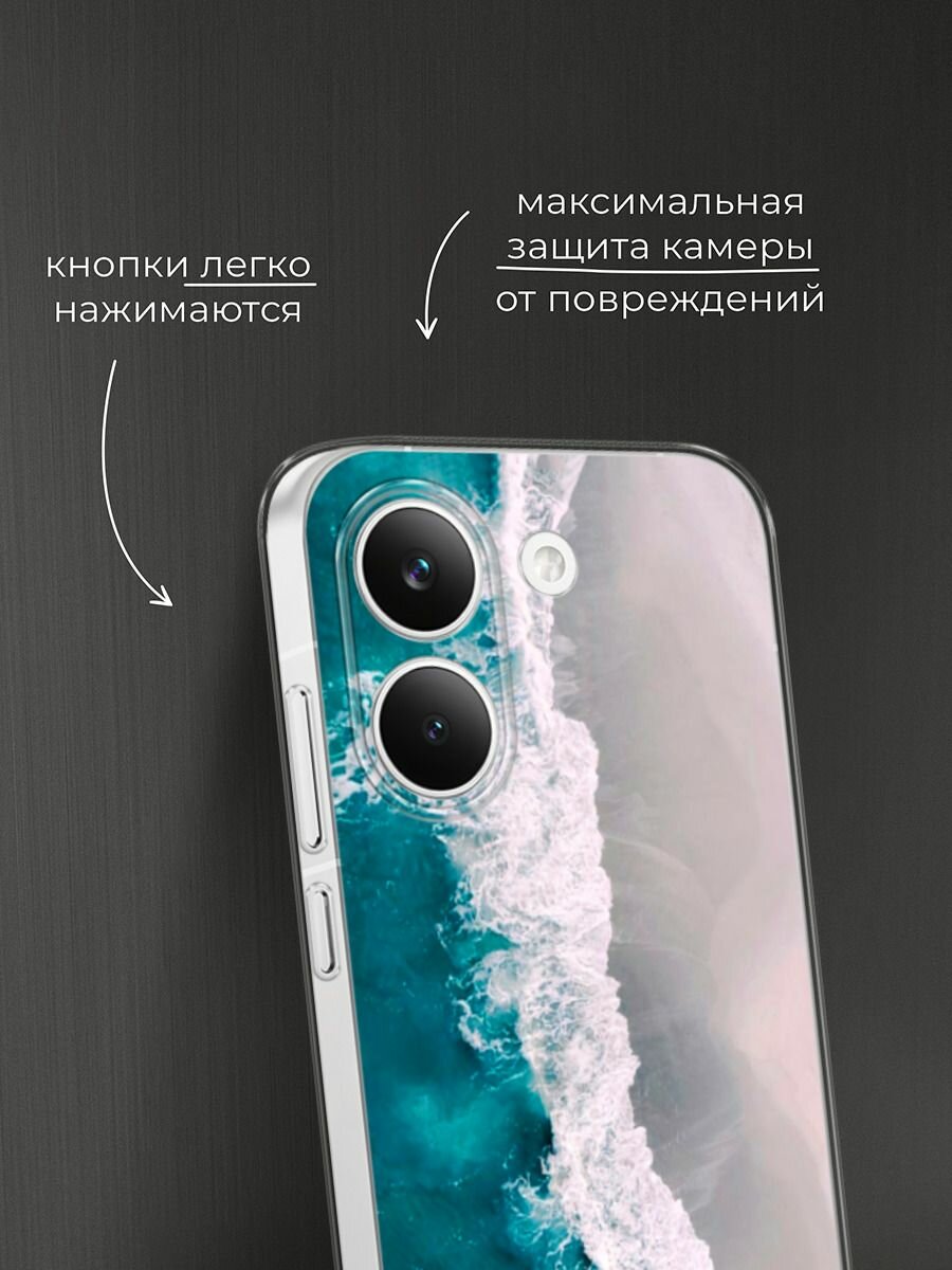 Чехол на Poco X8 Pro / Поко X8 Про с принтом Бирюзовые волны — фото 1