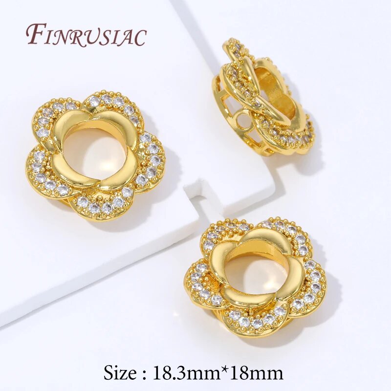 Кольца-рамки для бусин FINRUSIAC, 18K Gold Plated, 6 шт.