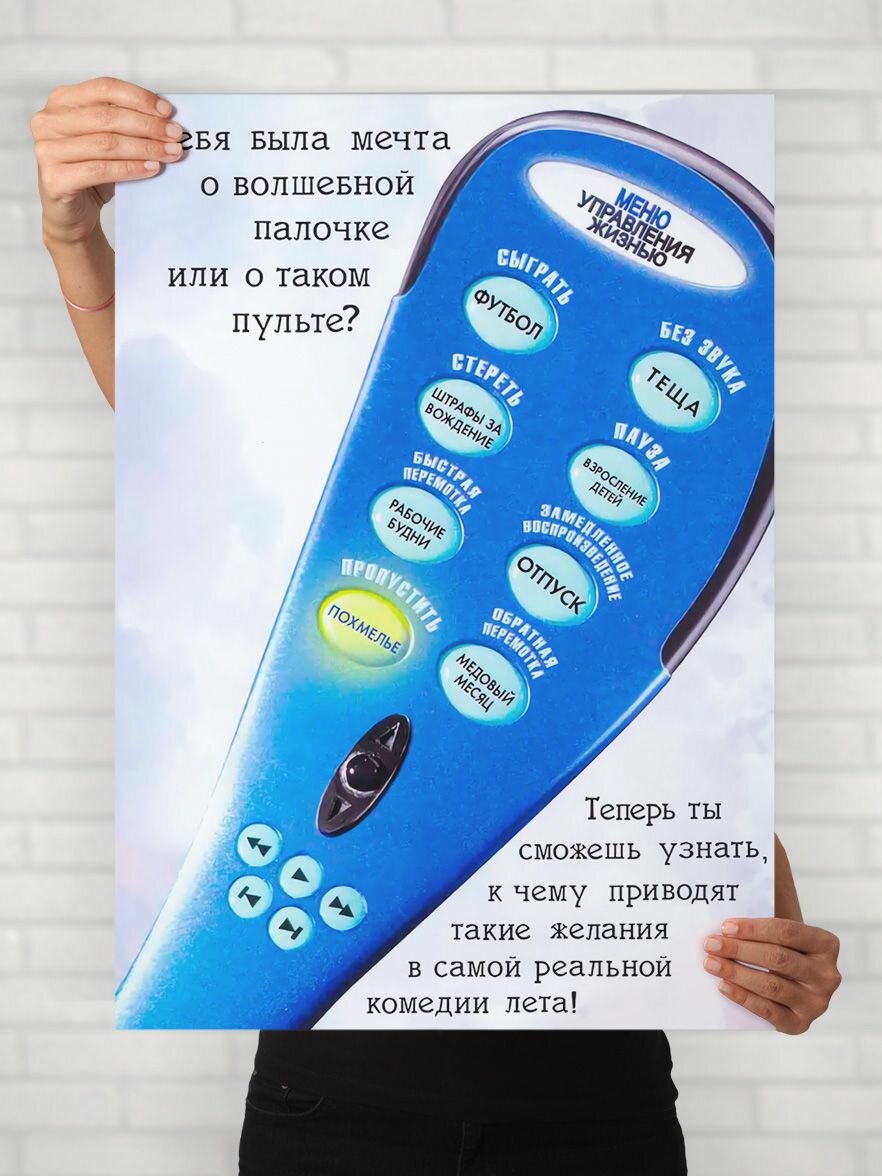 Плакат на стену для интерьера Клик (С пультом по жизни - Общее 2) - Постер по фильму кино формата А1 (60x84 см)