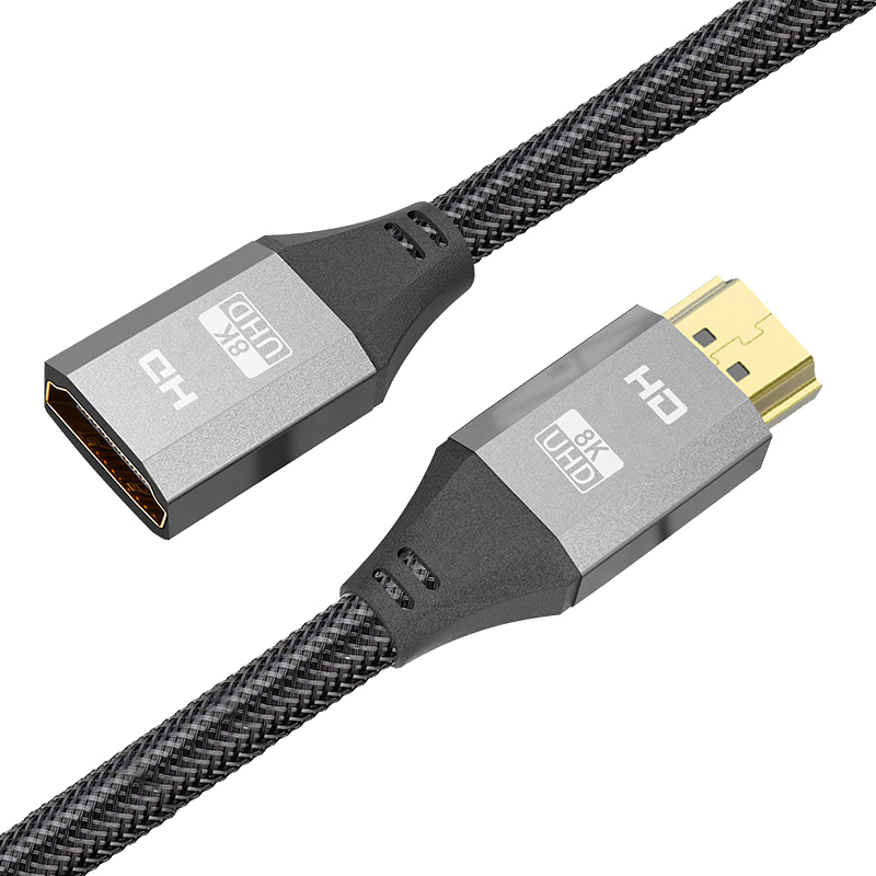 Кабель удлинитель HDMI версии 2.1 для 8K 60 Гц, 1 м, оплетенное исполнение, надежное соединение для 4K дисплеев