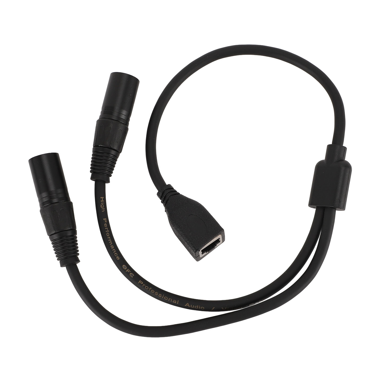 Двойной XLR 3Pin Male to RJ45 Female адаптерный кабель XLR to RJ45 Y-образный разветвительный кабель для контроллера серии DMX CON длиной 1,6 фута