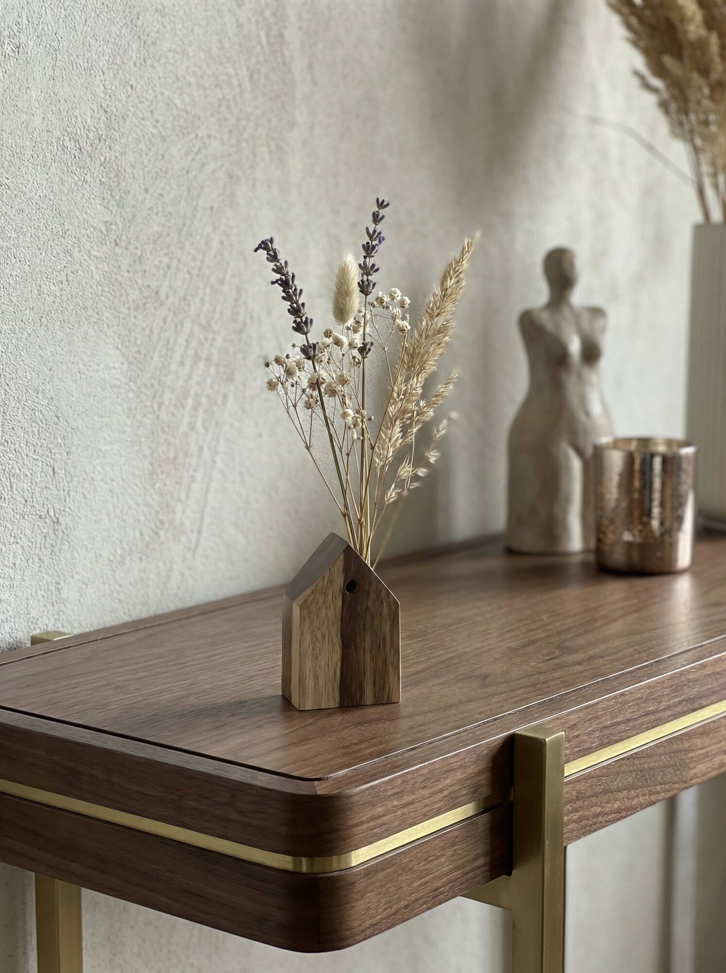 Мини ваза Stylish Nature, для сухоцветов, ручная работа, 8 см