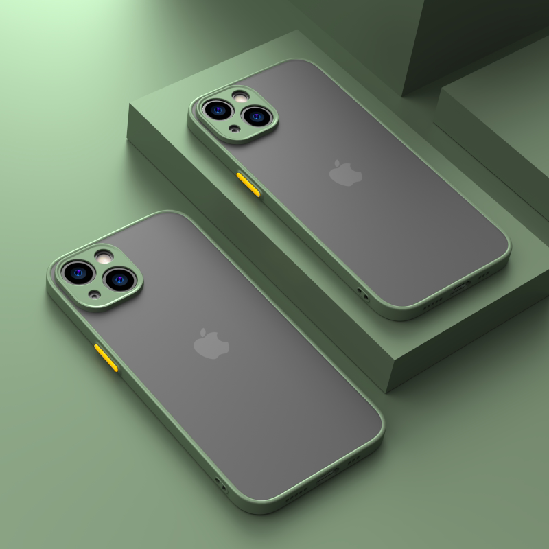 Чехол для iPhone 13 Pro из силикона, ультратонкий, с полной защитой объектива, матовая поверхность, мятный зеленый цвет