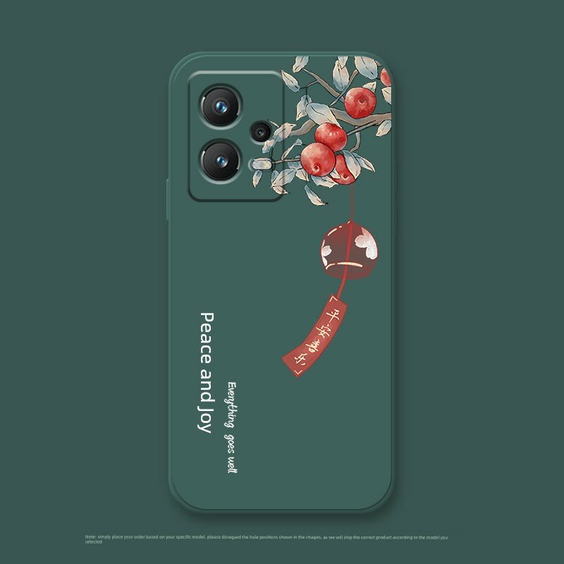 Чехол для Redmi Note 11T из жидкого силикона с дизайном темно-зеленого, гибкий мягкий материал ТПУ для надежного хвата