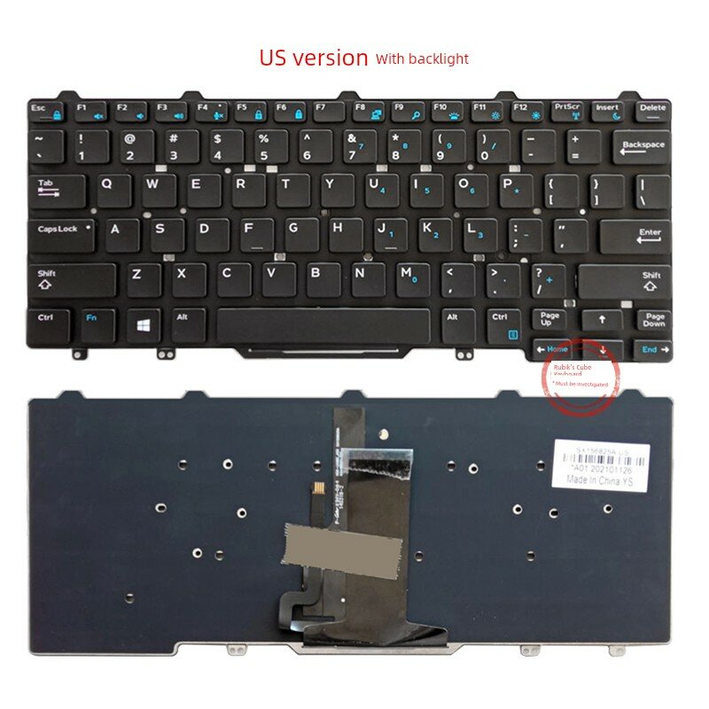 Подходит для клавиатур Dell 3350, 5490, 5480, E3340, E5450, E7450, E5470, E7470, P72G [►Новый/гарантия 3 месяца.](без