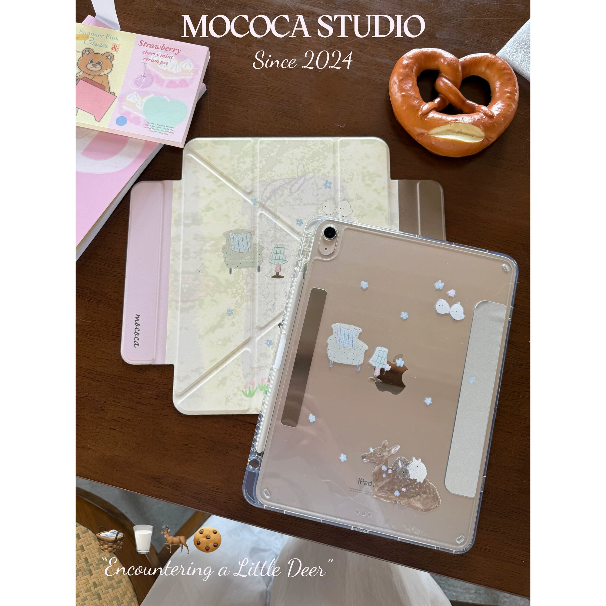 Mococa Garden iPad Air 7 (13") Раздельный магнитный чехол с отсеком для ручки - Защитный чехол для Apple iPad