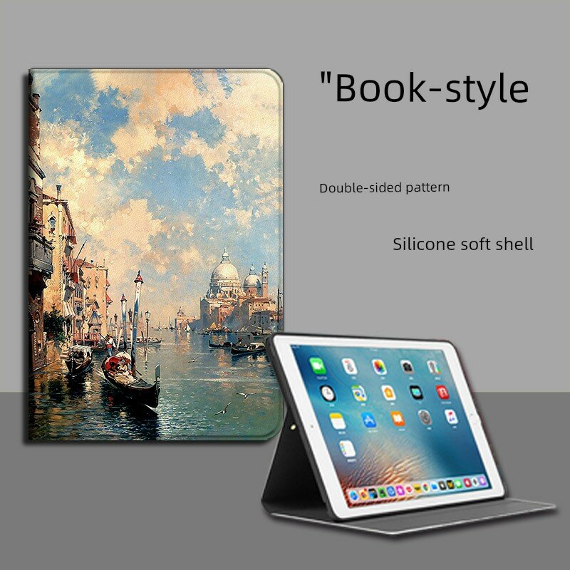 Защитный чехол для iPad Pro 9.7-дюймового с паттерном масляной живописи Моне Z5104 #5 в книжном стиле