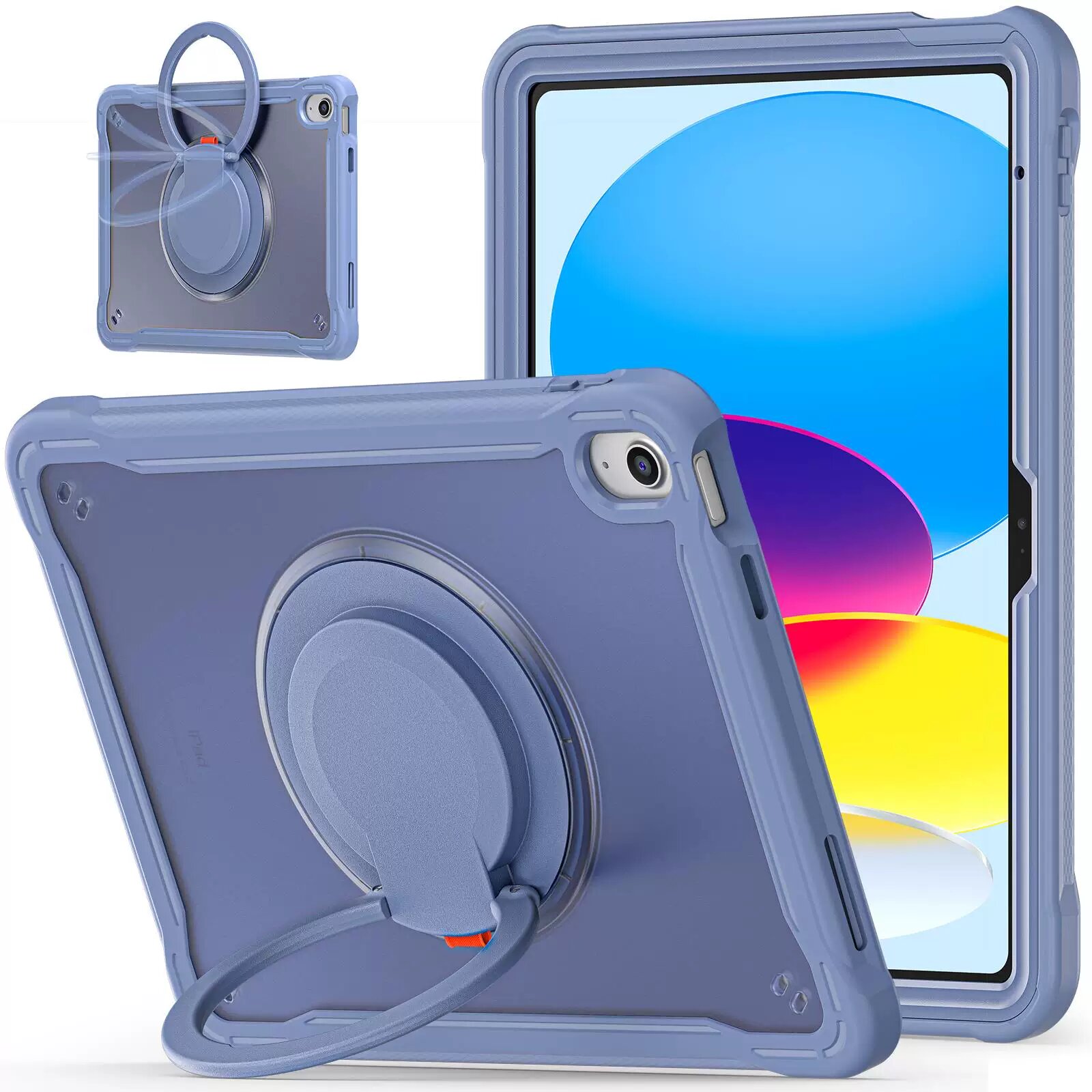 Чехол для iPad mini 7 с вращающейся подставкой и мягкой кромкой, лавандовый серый