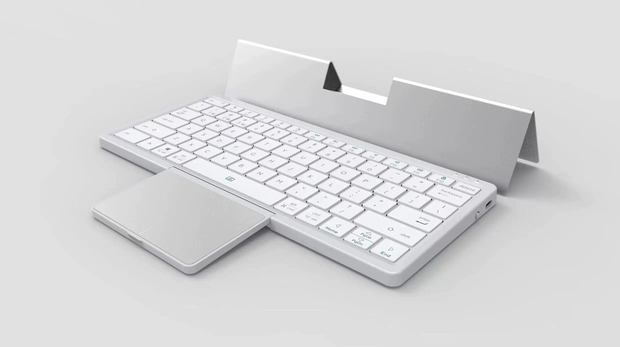 Беспроводная Bluetooth складная клавиатура для iPad iPhone MacBook - Ультратонкая тихая с держателем для карт и кожаной