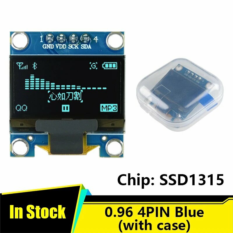 OLED-дисплей 0.96" Blue With Case (SSD1315)