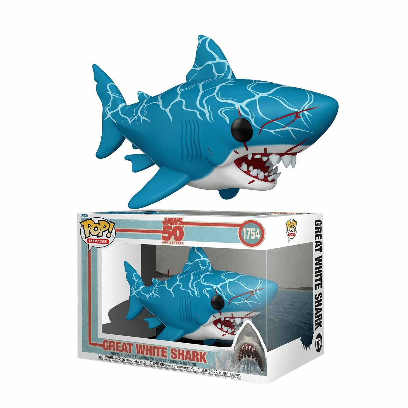 Фигурка Funko Pop Фанко поп Белая акула Челюсти 15 см (Great White Shark 6-inch) 1754