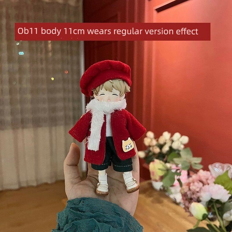 Одежда для куклы Aishi body ob11, осенне-зимний шерстяной комплект: пальто, 8-12-точечная кукла, сменная одежда,